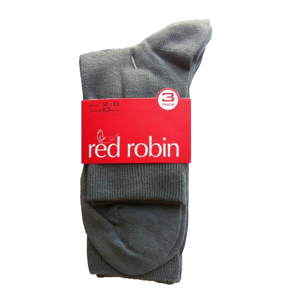 Red Robin School Socks 3 Pack Socks Fawn, Grey or White – Dressed for ...